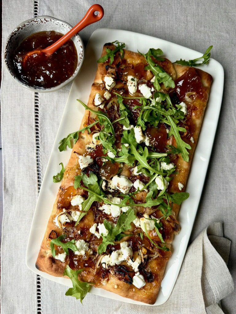 RUSTIC FIG JAM AND GOAT CHEESE FLATBREAD PIZZA – Brooklyn Bred